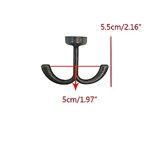 DEEKOUDT YES Time 6 Pcs Zinc Alloy Double Hook Coat Hook Ceiling Hook Cup Hook