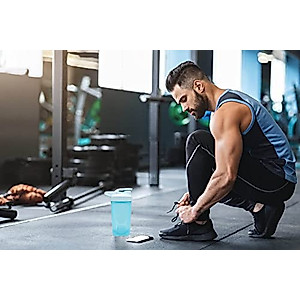 YAYAYOUNG Shaker Bottle Protein Shakes Cup and 16-Ounce/500ML Shaker Bottle with Whisk Balls, Protein Shaker Bottle Set, Free of BPA plastic (Bule+White(2PCS))