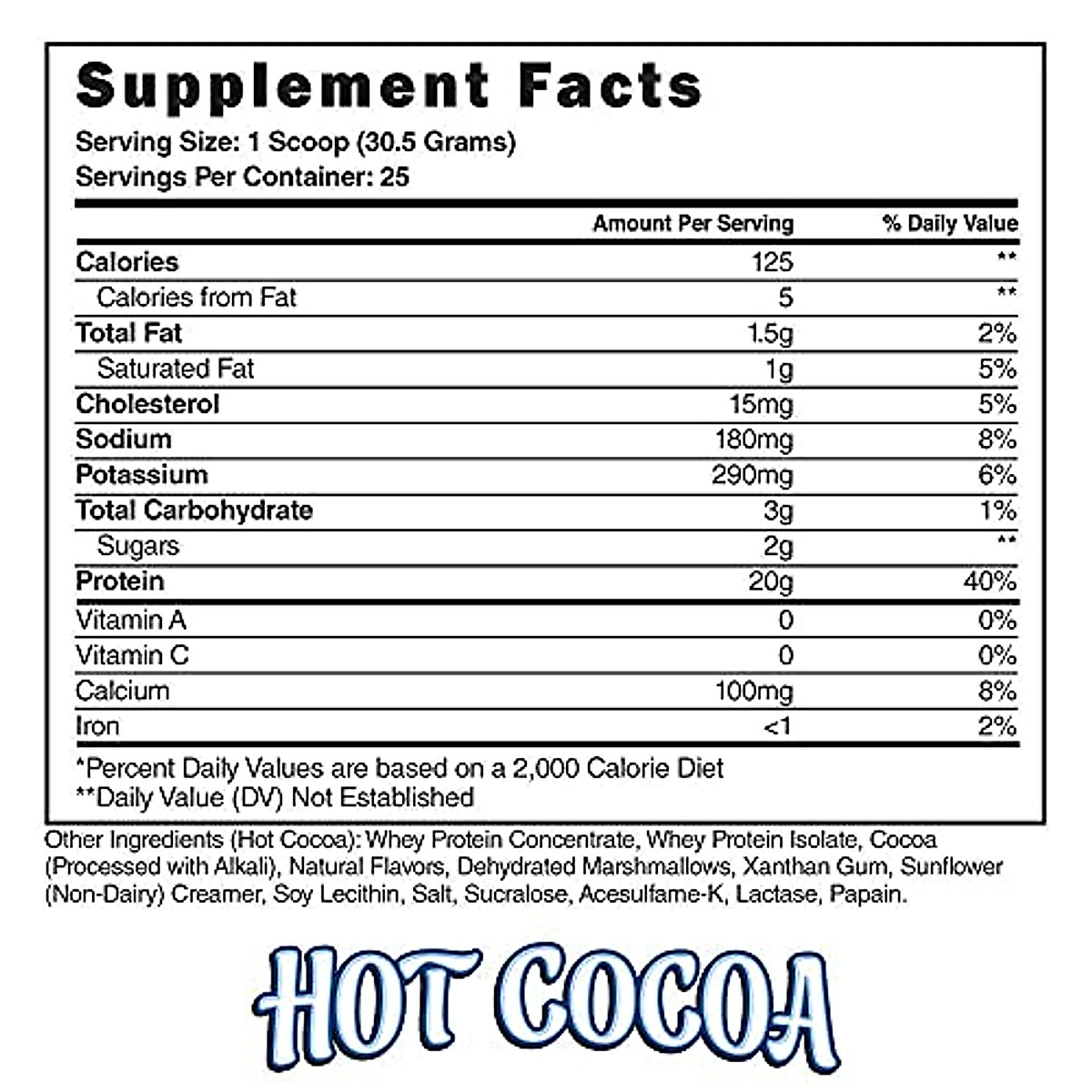 Steel Supplements Whey-Pro | 100% Pure Whey Protein Powder for Men and Women | Hot Cocoa | Muscle Gain & Lean Muscle Recovery | Gluten Free | 1.69 lbs | BCAA 5g | Non-GMO | 25 Servings