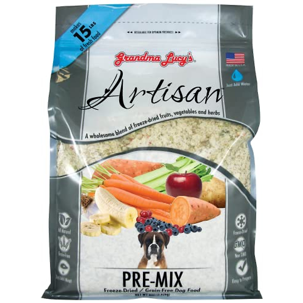 Grandma Lucy's Artisan Pre-Mix Dog Food, Grain Free and Freeze-Dried - 3Lb Bag
