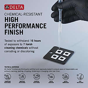 Delta Faucet 14-inch Ceiling Mount Shower Arm and Flange, Black Straight Shower Arm, Matte Black U4998-BL