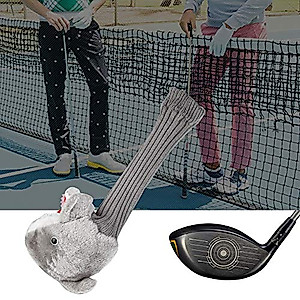 VGEBY Head Covers, Plush Cloth Shark Head Headcover Knit Wood Driver Headcover for Shark Head Cover Shark Head Cover Shark Fairway Wood Cover Knitted