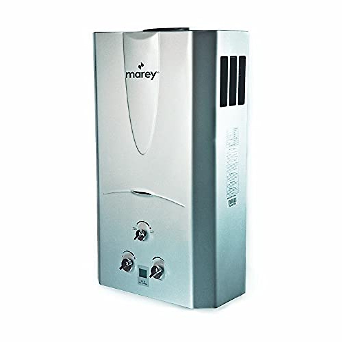 MAREY 4.2 GPM, 100,000 BTUs, Whole House solution, Digital Display, Outdoor Propane Gas Tankless Water Heater, Silver