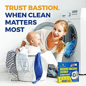 Washing Machine Cleaner Tablets 24 pack Powerful Descaler -Deep Cleaning for HE Front Loader & Top Load Washer Septic Safe Eco-Friendly Deodorizer Clean Drum & Laundry Tub Seal- Year's Supply