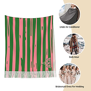 MAKOO AKA Scarf Sorority Winter Pashmina Shawl Wrap with Fringed Edges for Women, Warm & Soft, Gift Ready-70X28 Inches