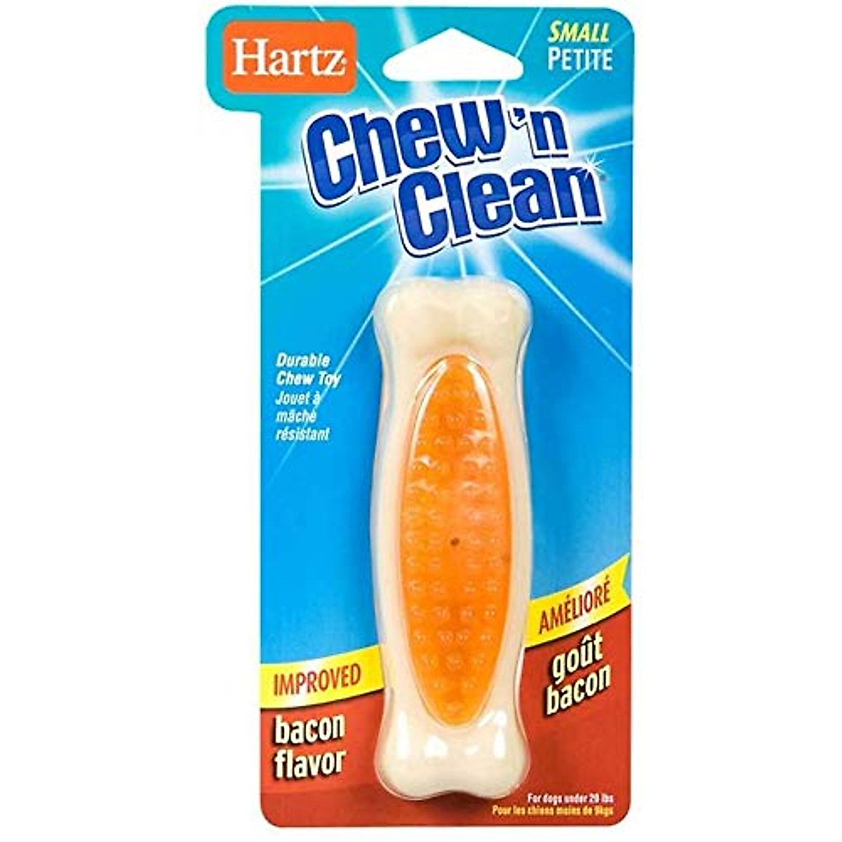 Hartz Chew'n Clean Tuff Bone Bacon Flavored Small Dog Toy (Pack of 2)2