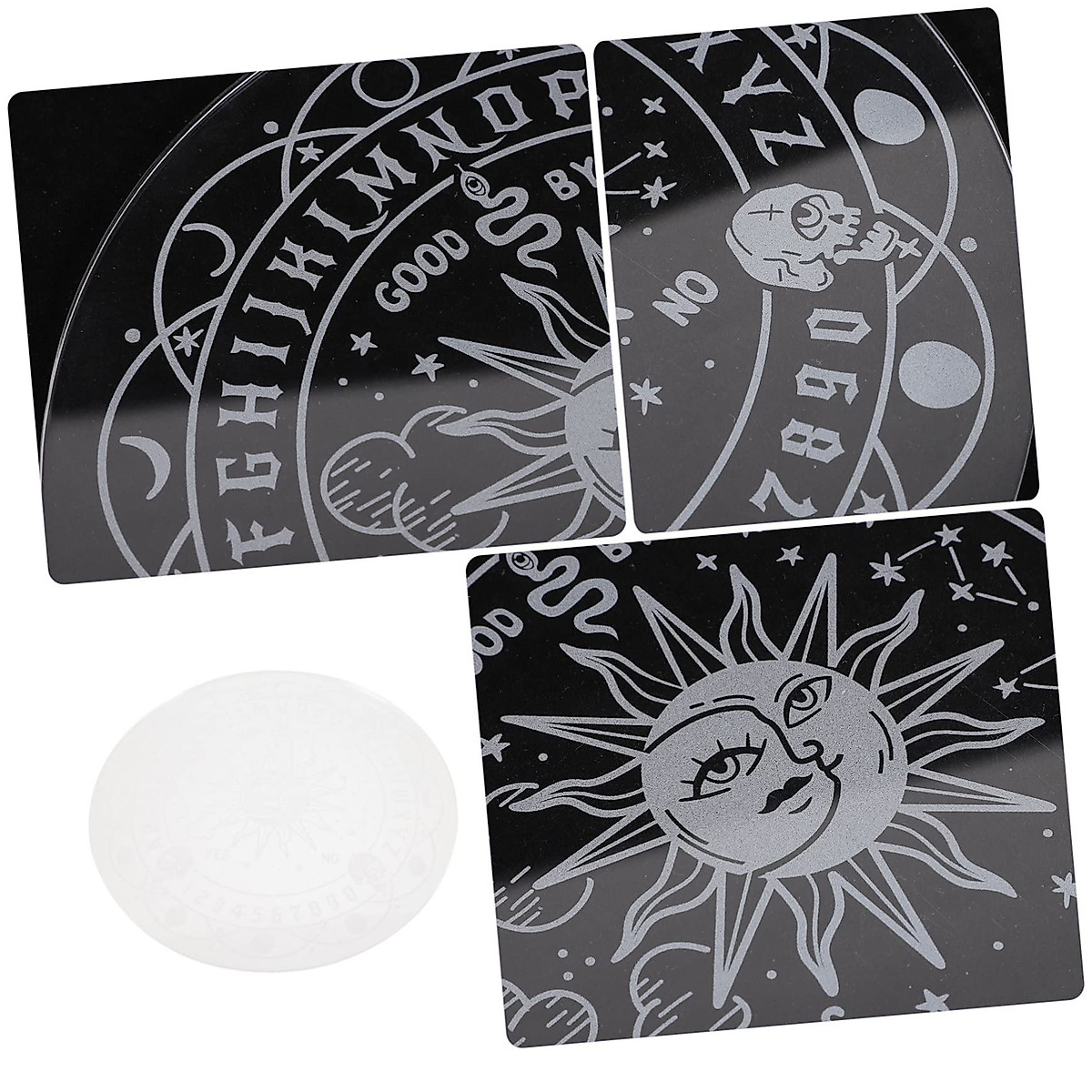 DOITOOL 3pcs Pendulum Dashboard Desk top Decor Tabletop Decor Witch Decor Portable Divination Board dowsing Divination Board Acrylic Divination Message Board Divination Crafts Props Letter