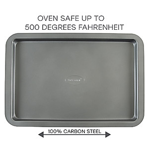 Kitchen Details Medium Nonstick Baking Sheet | Creates Even Heating and Browning | Durable | Easy to Clean | Oven Safe up to 500 Degrees | Bakeware | Grey