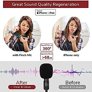 PIXEL Microphone for iPhone iPad(Apple MFi-Certified) from Mic for iPhone Live Streaming Vlogging | External Microphone for iPhone Video Recording, Compatible with Apple Lightning Devices (5ft)