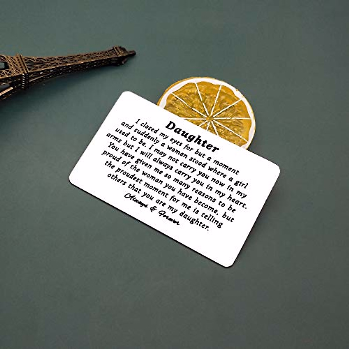 Jielahua Engraved Wallet Card for Daughter's Graduation, Birthday, Christmas - Gift from Mom, Dad, Proud of Daughter