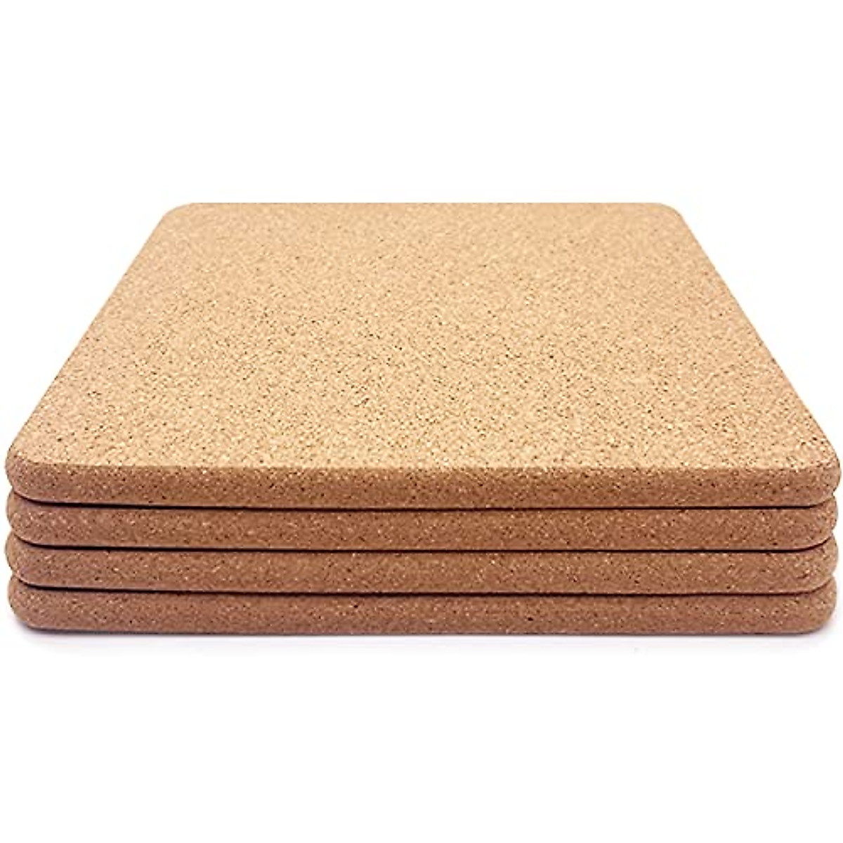 Cork Trivet, 4 Pcs High Density Thick Square Cork Trivets for Hot Dishes, 8 Inch Heat Resistant Multifunctional Cork Coaster, Cork Hot Pads for Table & Countertop