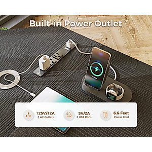 Coleshome L Shaped Computer Desk 66" with Power Outlet & Storage Shelves, Corner Sturdy Writing Desk Workstation, Modern Wooden Office Gaming Desk, Wood & Metal, Black