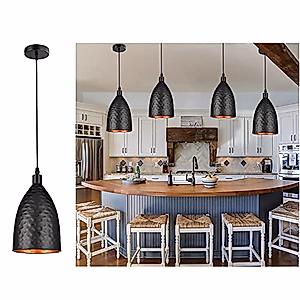 Pendant Light Black Metal Farmhouse Lighting Industrial Vintage for Kitchen Island Living Dinning Room Restaurant Cafe Bar Lighting