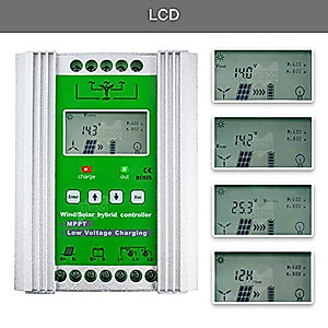 Original Factory 1400W 12V/24V Off Grid MPPT Wind Solar Hybrid Charge Controller Design for 0- 800W Wind with 0- 600W Solar Panel system with Booster Function and Dump Load