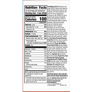 Reese's Puffs Breakfast Cereal Treat Bars, Peanut Butter & Cocoa, 16 ct