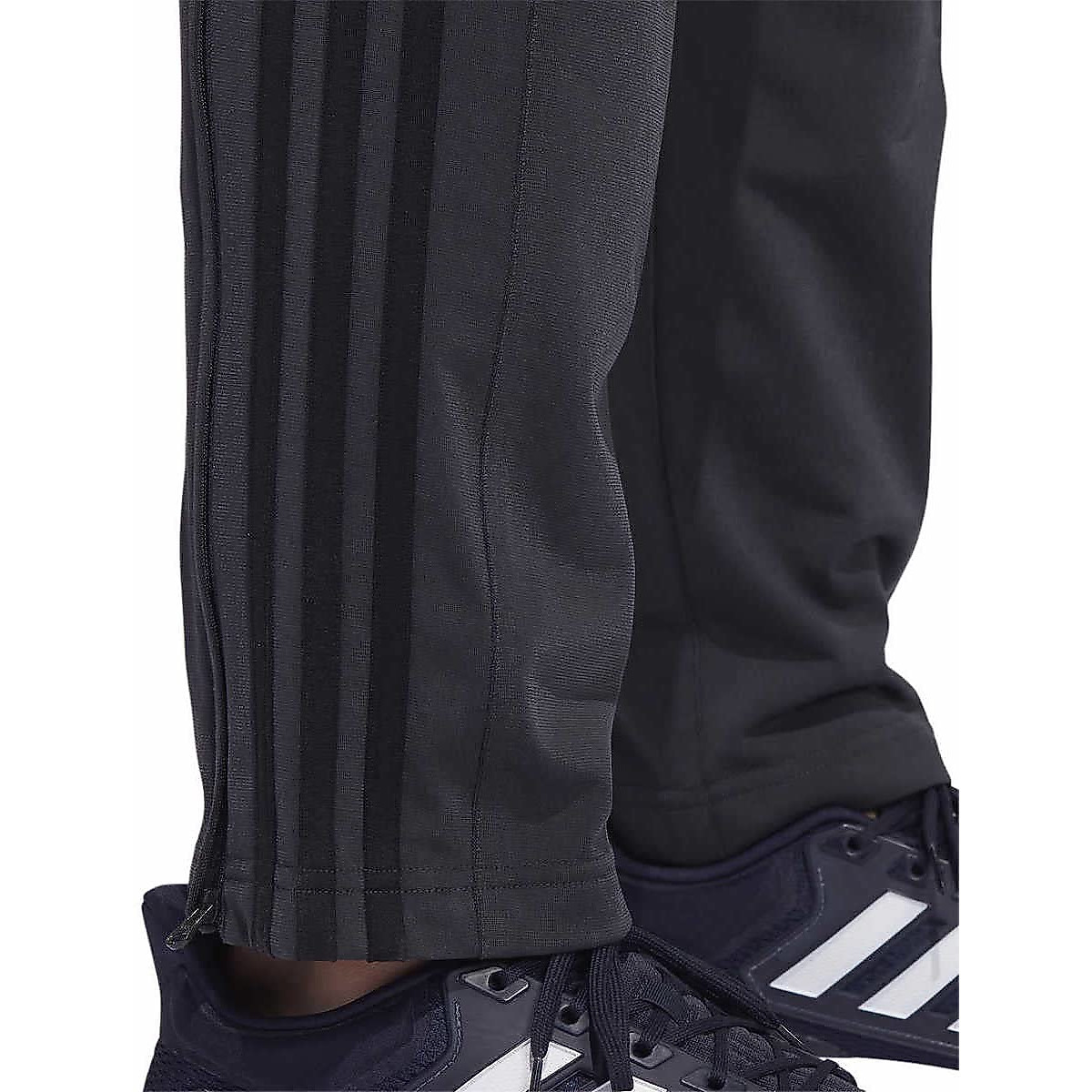adidas Mens Midweight Essential Tricot Zip Track Pants (as1, Alpha, l, Regular, Regular, Carbon/Black)