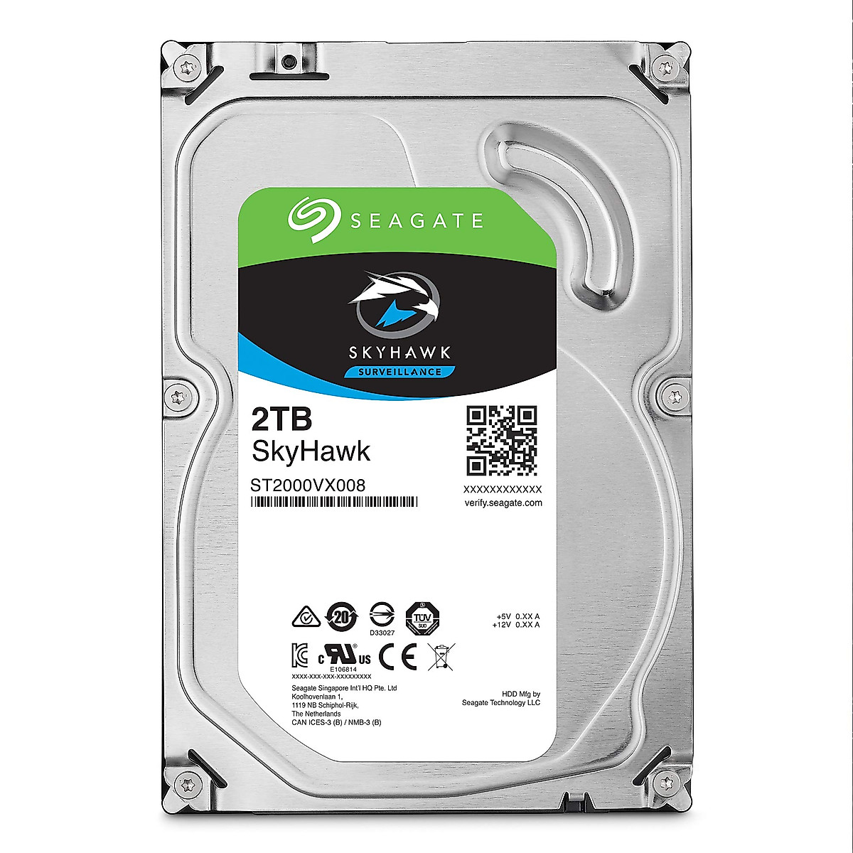 SEAGATE ST2000VXZ08 Skyhawk 2TB Surveillance Hard SATA 6Gb/s 64MB Cache 3.5" Internal Drive-Frustration Free Packaging (ST2000VX008),Mechanical Hard Disk