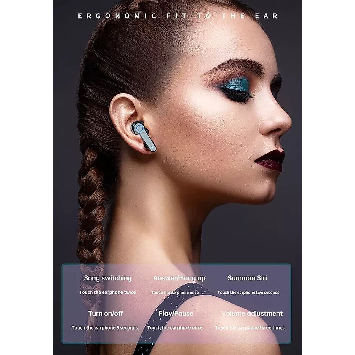 for Unihertz Jelly 2 True Wireless Earbuds Bluetooth 5.1 Headset Touch Control with LED Digital Display Charging Case, Noise Cancelling Earbuds with Mic