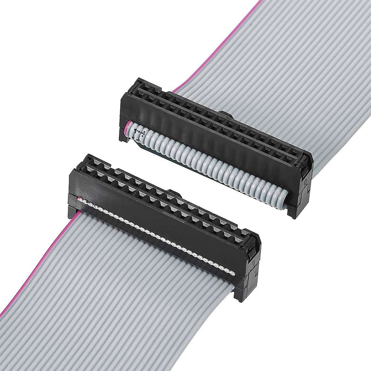 uxcell IDC Wire Flat Ribbon Cable FC/FC Connector A-Type 30 Pins 2.54mm Pitch 1m Length Gray