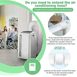 Air Conditioner Exhaust Vent Hose - 5.9" Diameter, 80" Length, Angooni Universal Counter-Clockwise Air Vent Compatible with Honeywell, Whynter, Frigidaire, LG, Delonghi Toshiba, Delonghi, JHS