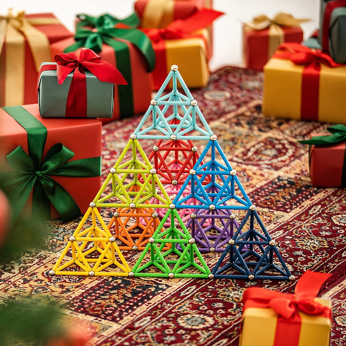 BANBBY 145pcs Magnetic Toys Upgraded 2.28 inches Building Sticks Set for Kids Magnet Games (10 Colors)