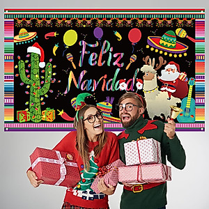 Feliz Navidad Decorations Feliz Navidad Backdrop for Photography Mexican Christmas Banner Christmas Decorations and Supplies for Home Party-71×43''