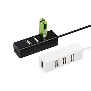 LIYU USB Port Splitter 4 Port Compact Portable High Speed USB 2.0 Data Hub for Windows MacBook Mac Pro Mac Notebook PC and More (Black)
