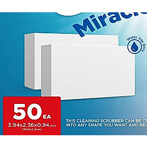 VIXUM CLEAN Miracle Eraser Original Cleaning Pads, White, Shoe, Kitchen, Bathroom and Shower Cleaner, 50 Count