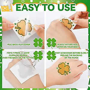 120 Pieces Glitter Shamrock Tattoo Stickers St. Patrick's Day Clover Temporary Tattoos St Patricks Day Stickers Shamrock Sticker Irish St Patricks Day Decor Party Favors for Men Women