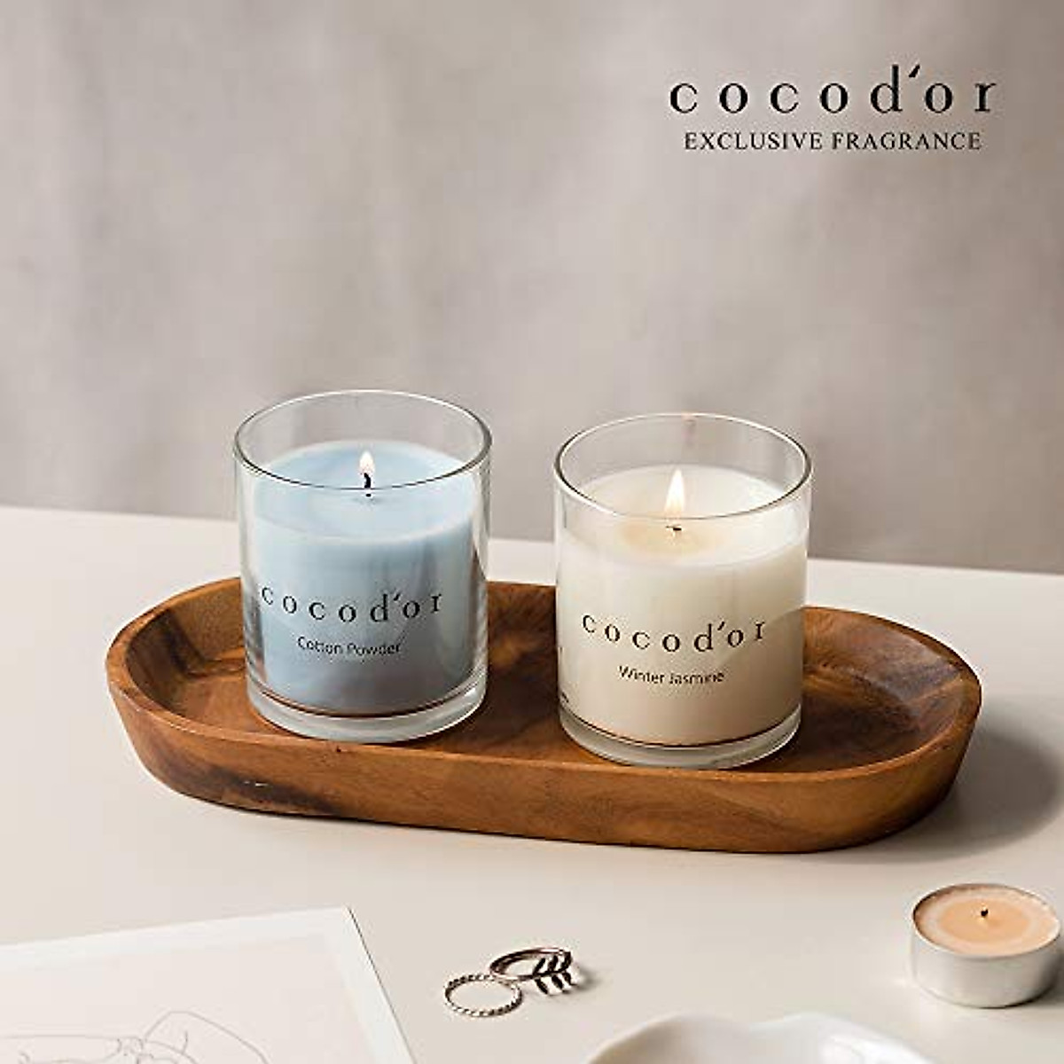 COCODOR Large Jar Candle/Damson Rose / 120-150 Hour Extended Burn Time/Holiday Decoration, Home Deco, Interior, Aromatherapy, Fragrance, Mother's Day