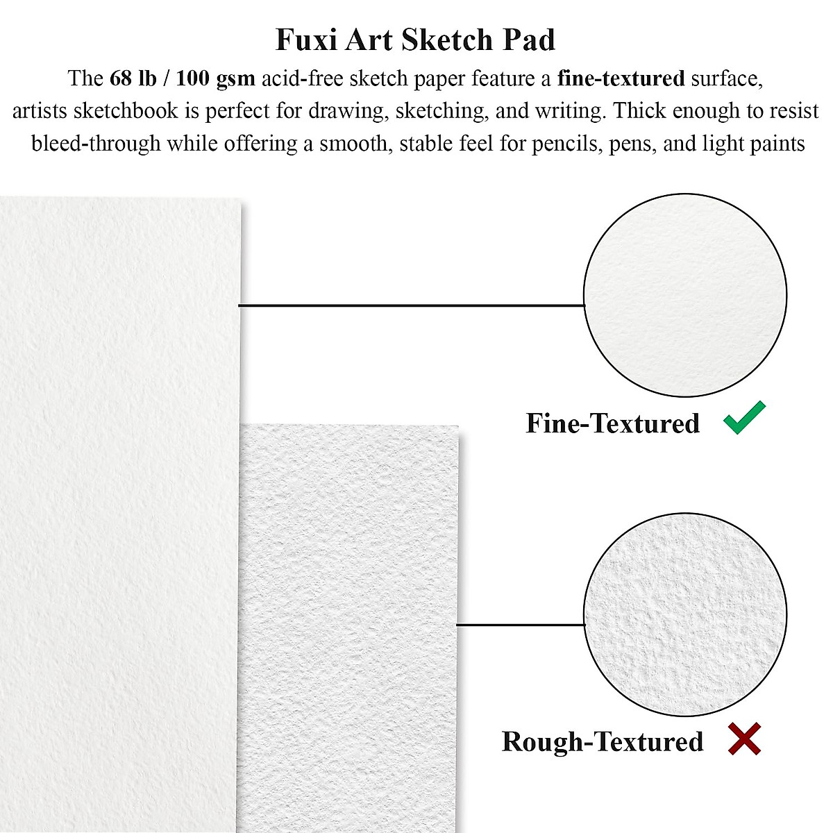 9" x 12" Sketch Book, Top Spiral Bound Sketch Pad, 2 Packs 100-Sheets Each (68lb/100gsm), Acid Free Art Sketchbook Artistic Drawing Painting Writing Paper for Kids Adults Beginners Artists