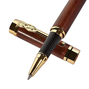 iMeaniy Nice Wooden Ballpoint Pen Gift Set-Elegant Fancy Writing Set for Men Women Graduation Business Signature Executive Christmas Gift,Luxury Pen with Gift Box,2 Extra 0.5mm Refills,Black Gel Ink