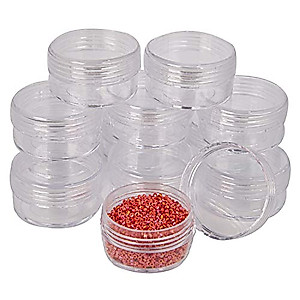 The Beadsmith Personality Case - Clear Storage Organizer Box – 6.4 x 4.8 x 1 inches - Includes 12 Small Containers with lids - 1.5 x 0.8 inches, Bead Holder