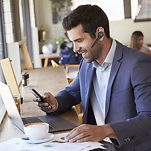 New Bluetooth Earpiece V5.1 Wireless Handsfree Headset with Microphone 24 Hrs Driving Headset 240 Hrs Standby Time for iPhone Android Samsung Laptop Trucker Driver