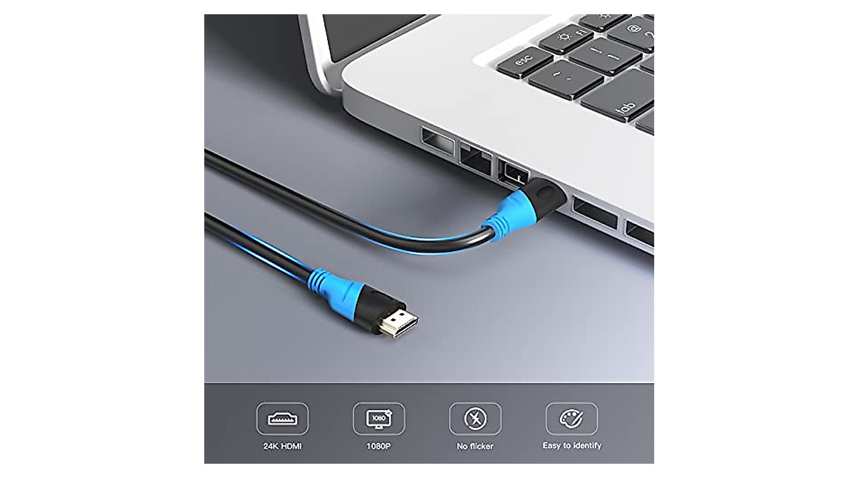 High-Speed HDMI Cables 3-Pack 6ft - Color Coded, 4K & Ethernet Support
