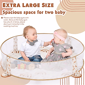 Crisschirs 6-in-1 XL Large Baby Gym & Ball Pit, Play Mat & Play Gym, Combination Baby Activity Gym with Milestone Cards for Sensory Exploration and Motor Skill Development, Balls are not Included