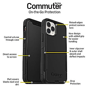 OtterBox iPhone 11 Pro Commuter Series Case - BLACK, Slim & Tough, Pocket-Friendly, with Port Protection