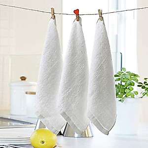 KORADA Luxury Bamboo Washcloth Towel Set 5 Pack for Bathroom-Hotel-Spa-Kitchen Multi-Purpose Fingertip Towels & Face Cloths 10'' x 10''