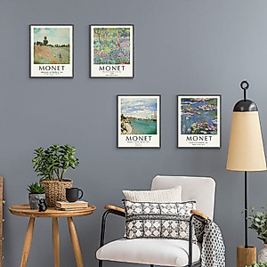 InSimSea Claude Monet Artwork Paintings Art Posters, Unframed Famous Paintings for Wall Decorations, Monet Water Lilies Wall Art Pictures for Living Room Wall Decoration (8x10in)