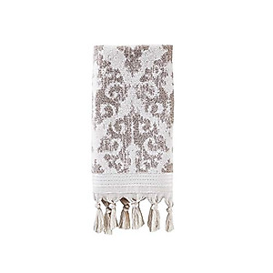 SKL Home Mirage Fringe 100% Turkish Cotton Hand Towel (2-Pack), Taupe