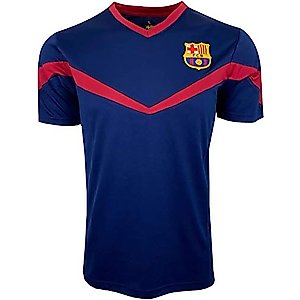 Icon Sports Youth Barcelona Training Jersey, Licensed Barcelona Soccer Shirt for Boys (XX-Small (Youth Large 10-12 Years)) Blue