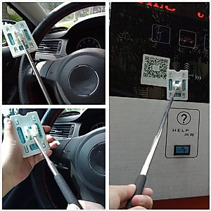 VICASKY Telescopic Rod Card Holder Reacher,Vehicle Parking Toll Swiping Stick Grabber Car Parking Contactless Payment Card Rod Tool