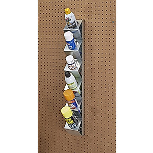 Vertical Space Saving Aerosol Spray Paint Can Storage System Rack Shelf Organizer - Made in USA - Garage Home Workshop - Wall Mounted - Holds 6 Cans