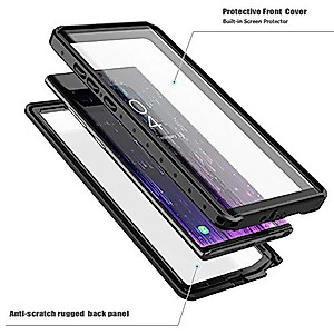 SPIDERCASE for Samsung Galaxy Note 10+ Plus Waterproof Case, Built-in Screen Protector Fingerprint Unlock with Film, Shockproof Full Body Cover Waterproof Case for Samsung Galaxy Note 10+ Plus 5G 2019