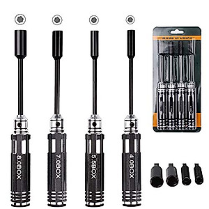 Hobbypark Hex Nut Driver Set Hexagonal Head Nut Wrench 4.0/5.5/7.0/8.0mm Repair Tool Kit Socket Screwdrivers for RC Quadcopter Helicopter FPV Drone Car Airplane