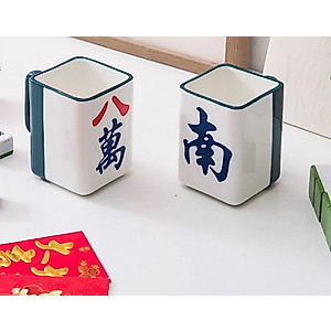 LmlJoo Mahjong coffee cup（400ml） Mahjong Gifts for Women and Men, Funny Gifts for Mahjong Lovers (Red)