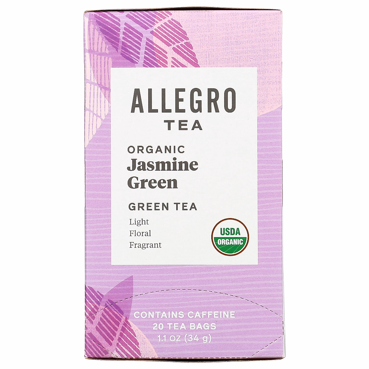 Allegro Tea, Organic Jasmine Green Tea Bags, 20 ct