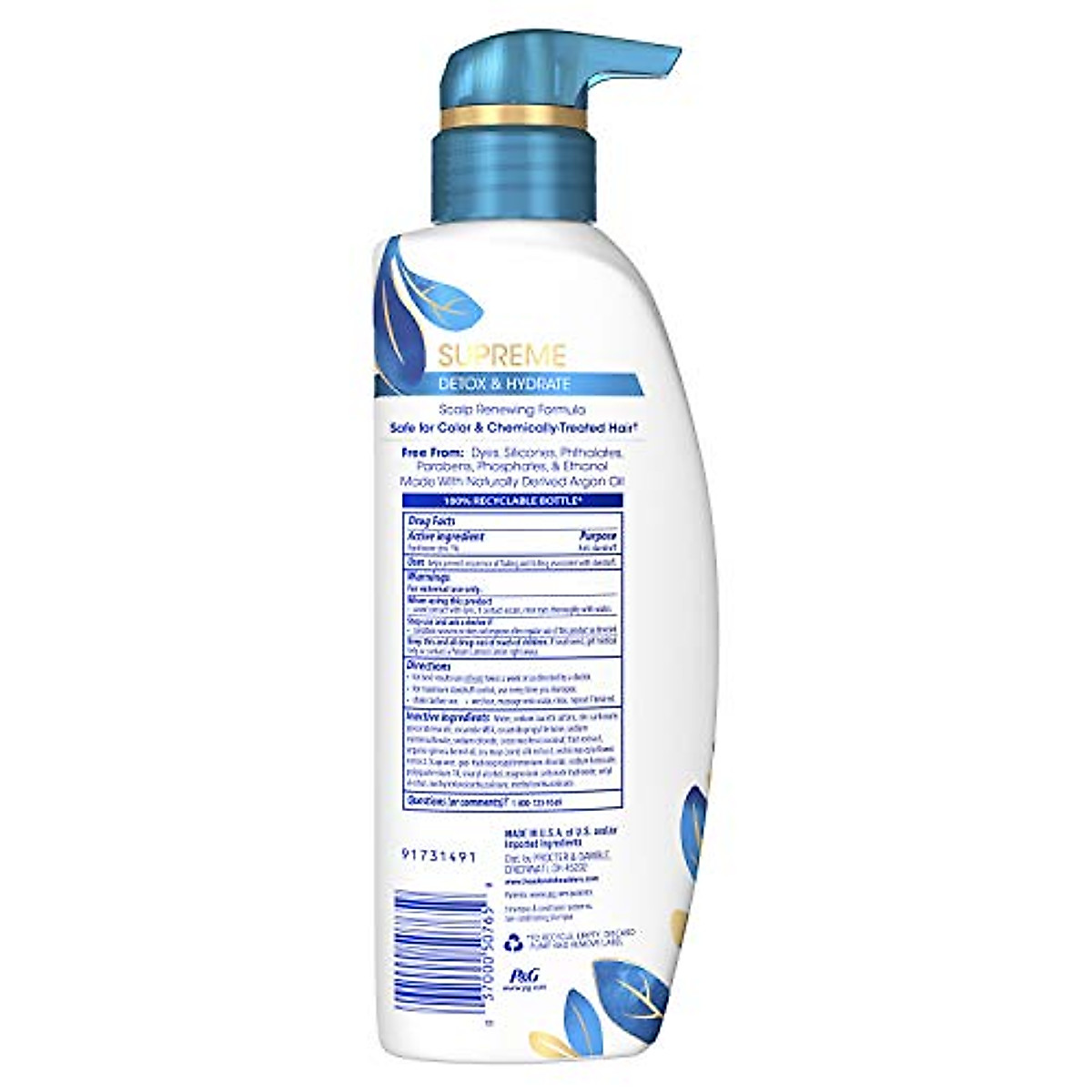 Head & Shoulders Detox & Hydrate Shampoo, 11.8 Fl Oz