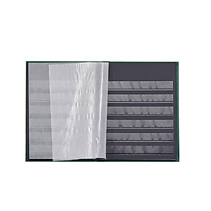 Stamp Album Stockbook by Lighthouse 32-Black Page Stamp Stock book LS2/16 Green (Size: 6 1/2" x 9")