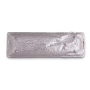 Arthur Court Designs Aluminum Alligator Oblong Tray Food Serving Tray Florida Gator Theme Metal Artisan Quality Hand Polished Tarnish-Free 19 inch x 6 inch